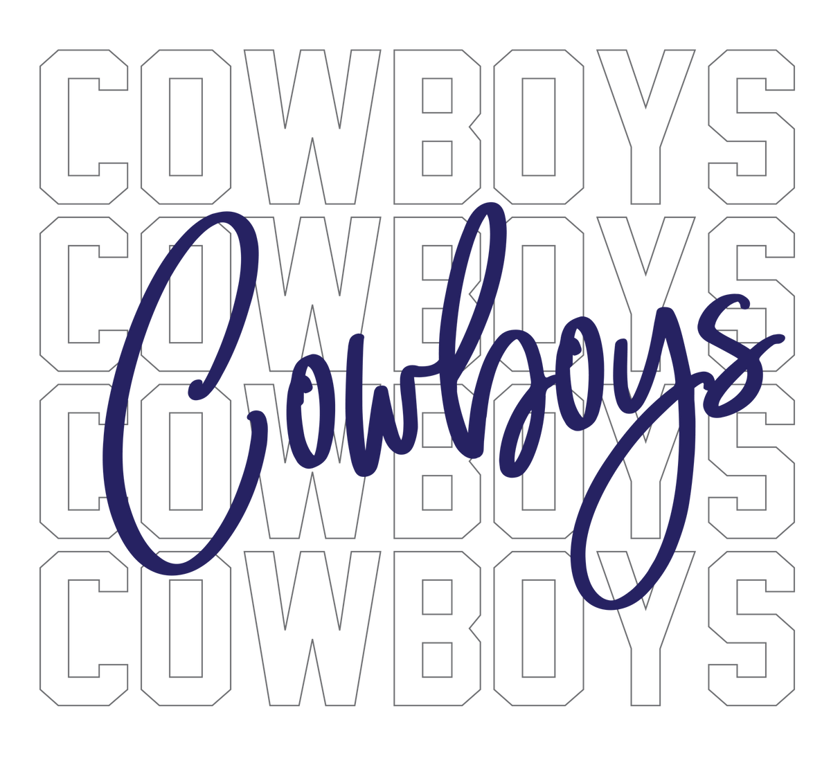 Cowboys Bold Script DTF Transfer - C6 – My Vinyl Craft