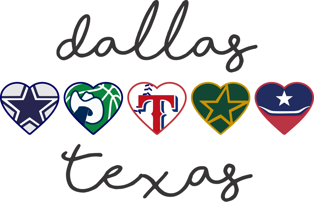 DAL3 - Dallas Hearts DTF Transfer – My Vinyl Craft