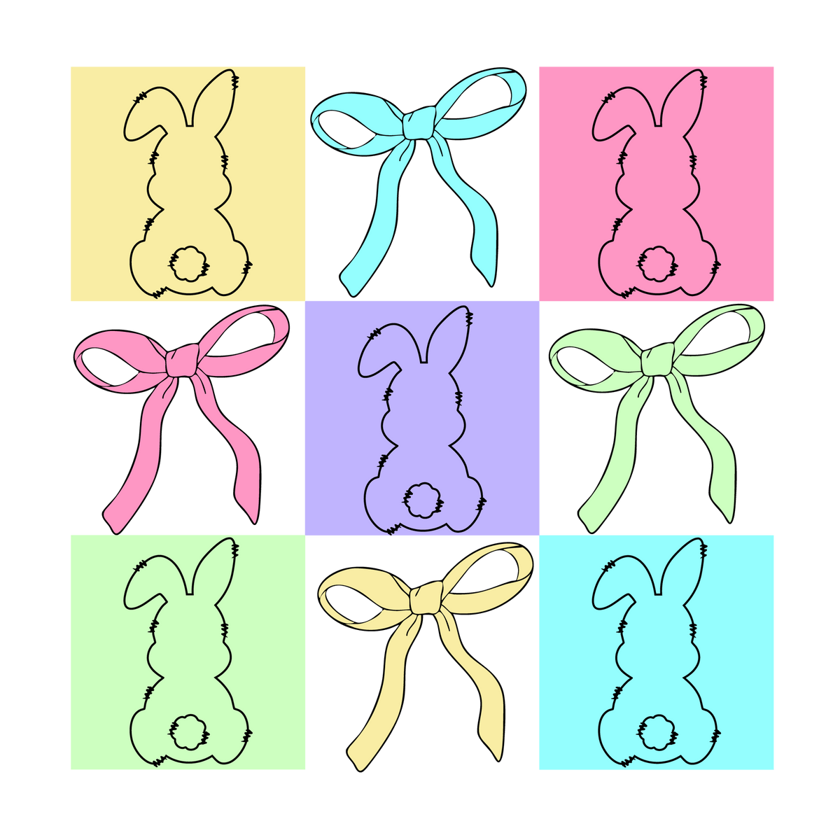 Color Block Bunny DTF Transfer – My Vinyl Craft