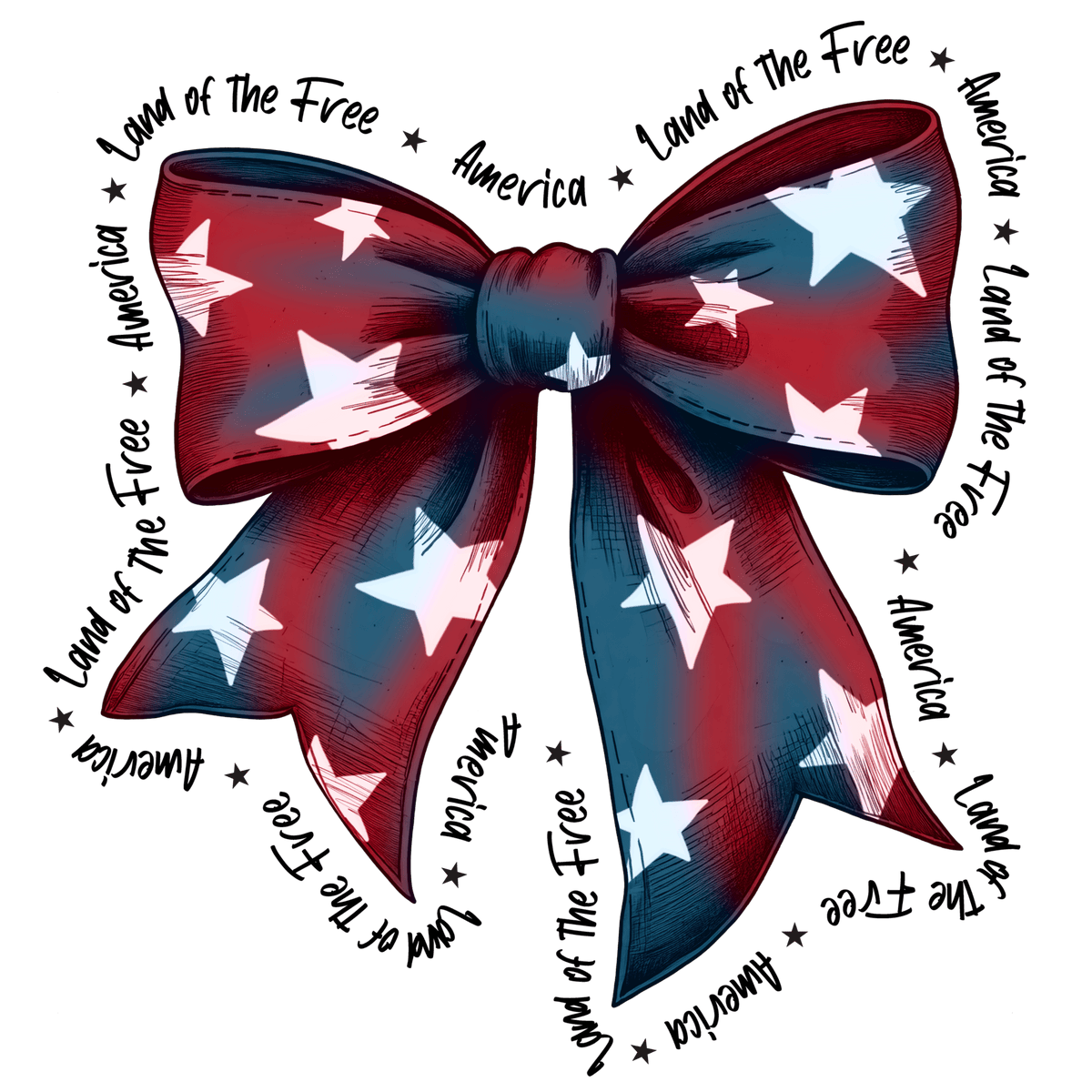 Land Of The Free Bow DTF Transfer – My Vinyl Craft