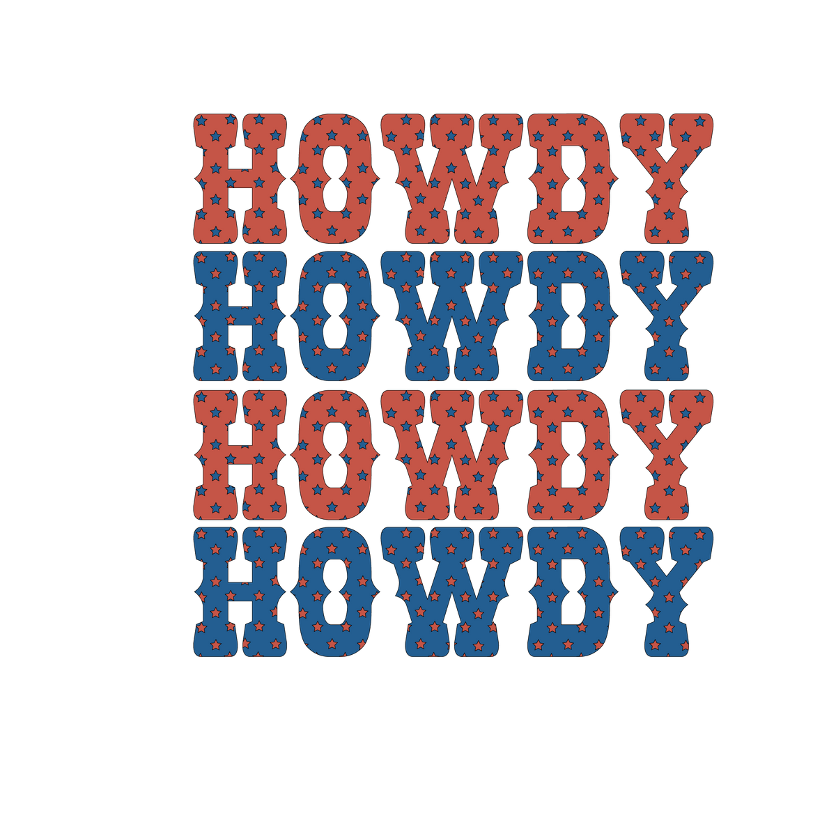 Howdy Stars DTF Transfer – My Vinyl Craft