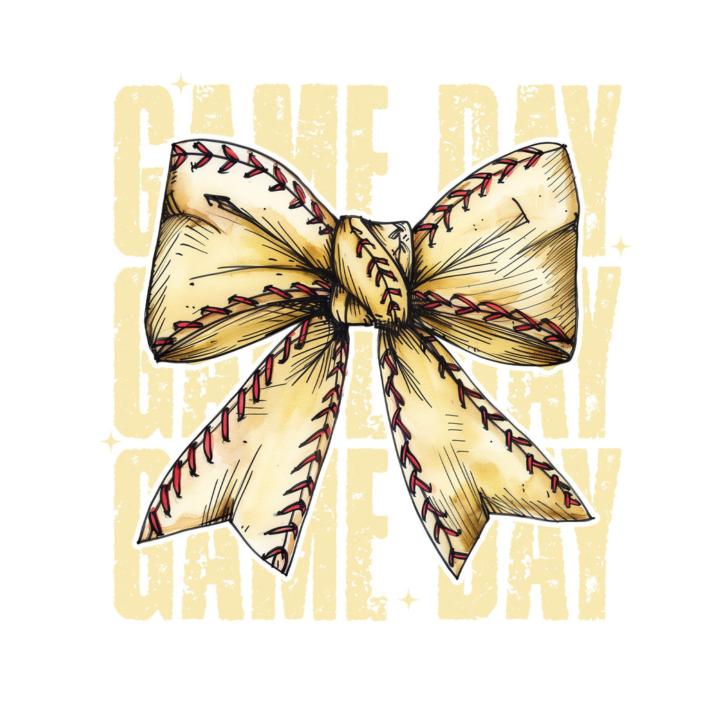 Softball Gameday Bow DTF Transfer - SB4 | My Vinyl Craft