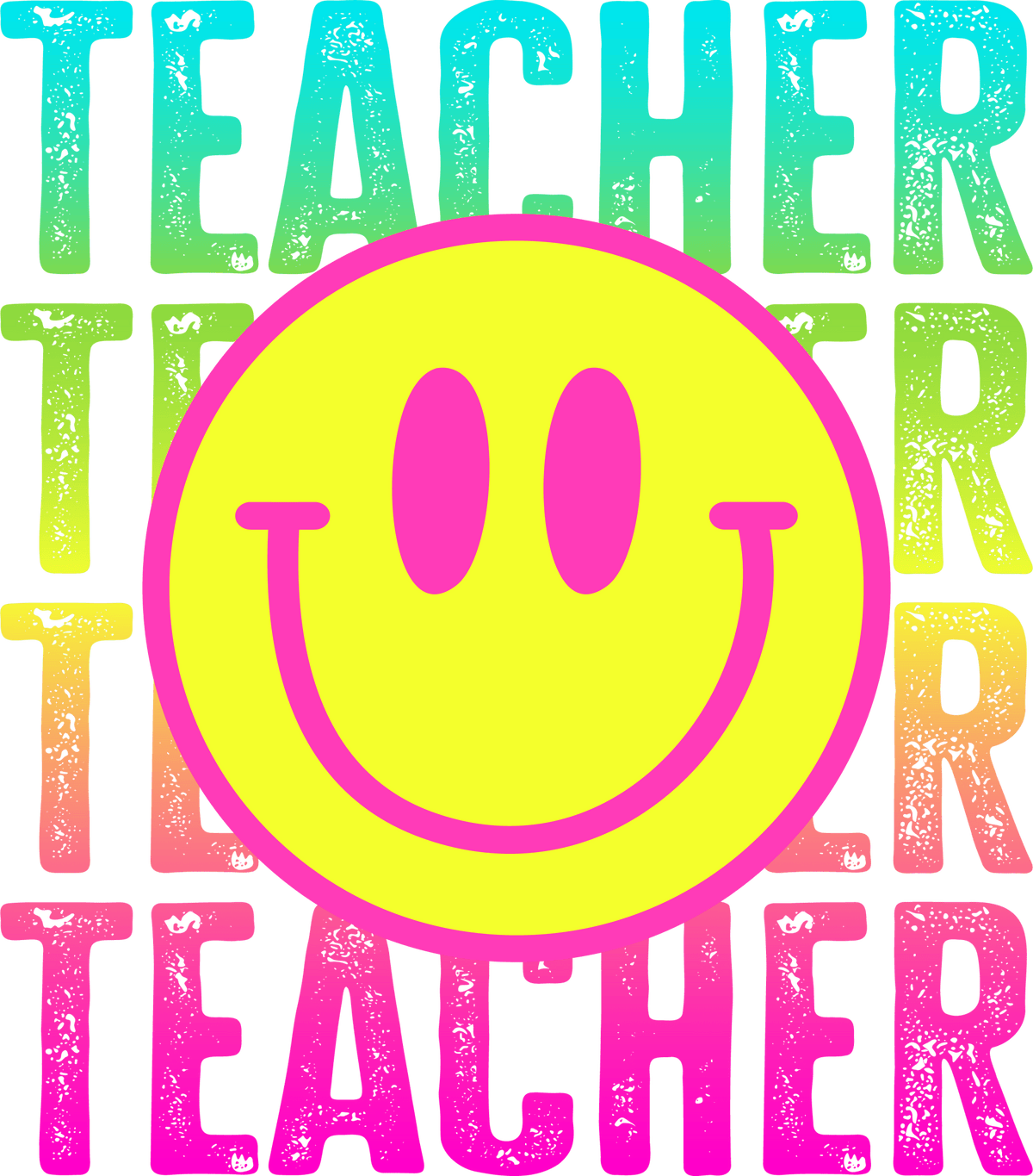 T15 - Teacher Rainbow Smiley DTF Transfer – My Vinyl Craft