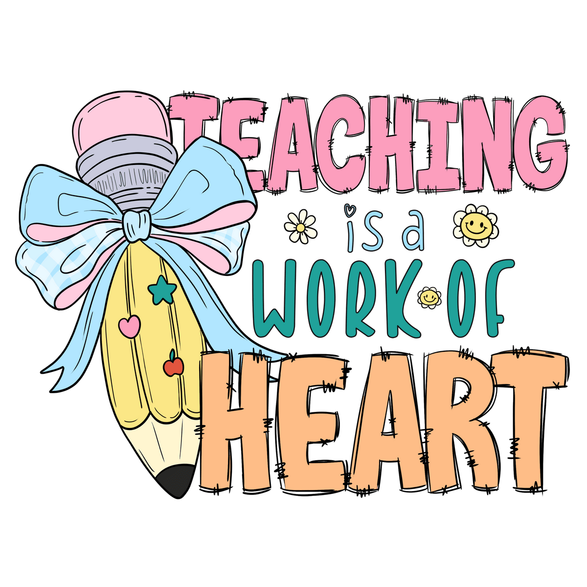 Work of Heart Bow DTF Transfer – My Vinyl Craft