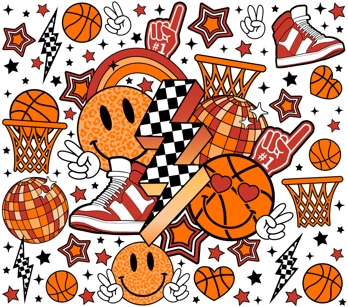 Basketball Bolt UV DTF Cup Wrap – My Vinyl Craft