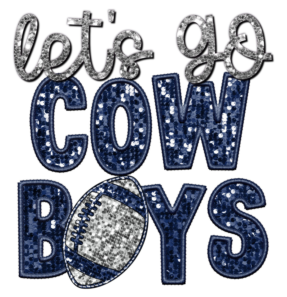 Let's Go Cowboys DTF Transfer- C1 – My Vinyl Craft