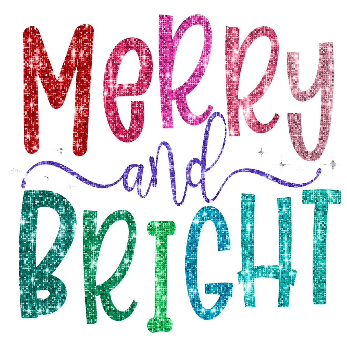 CH2 - Merry & Bright Multi Sparkle DTF Transfer – My Vinyl Craft