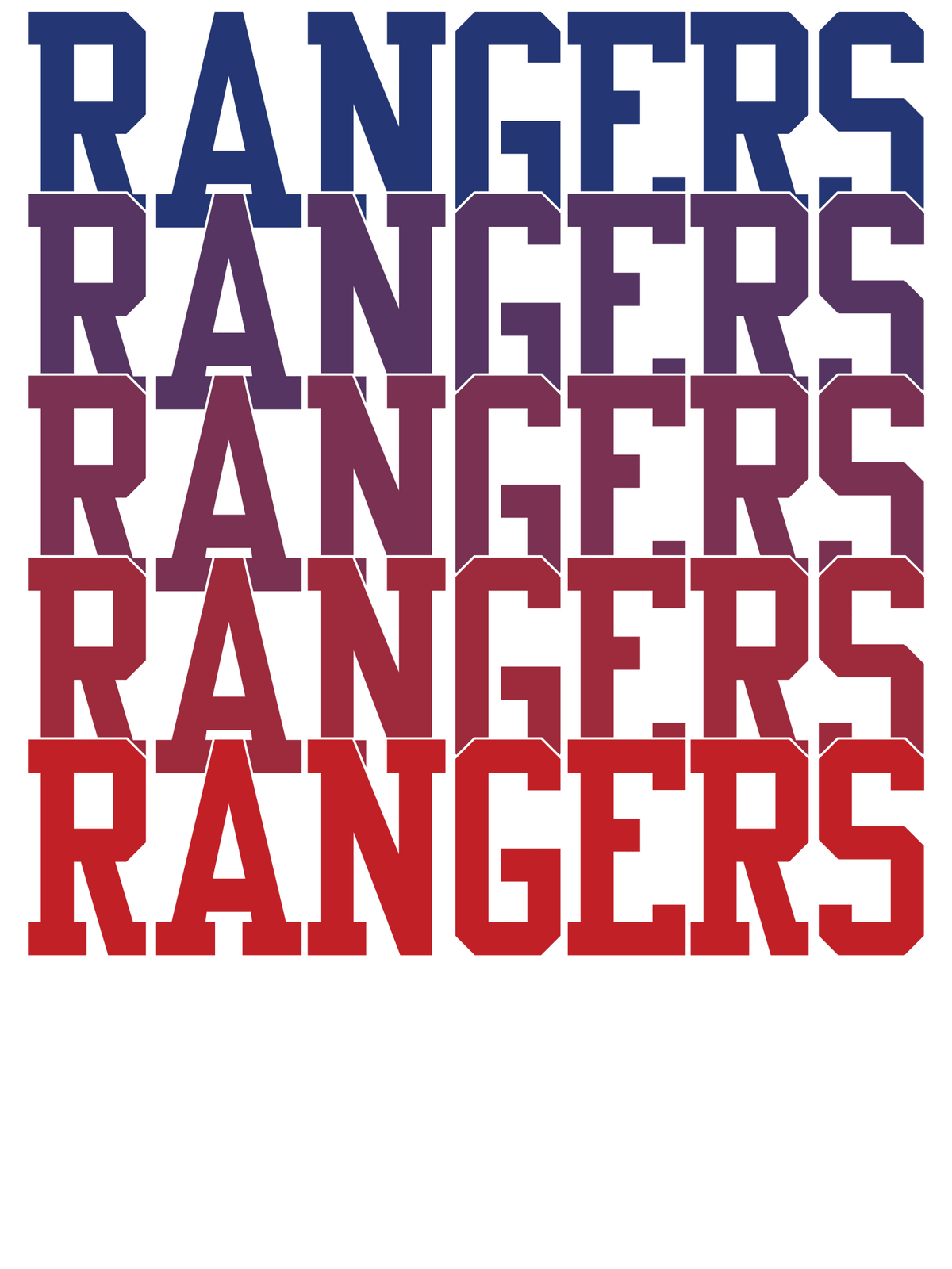Rangers Ombre DTF Transfer | My Vinyl Craft